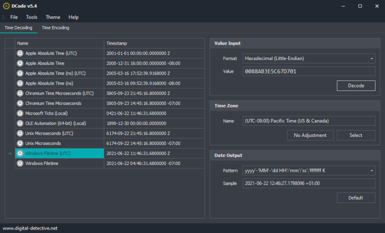 Dcode™ Timestamp Decoder Digital Detective