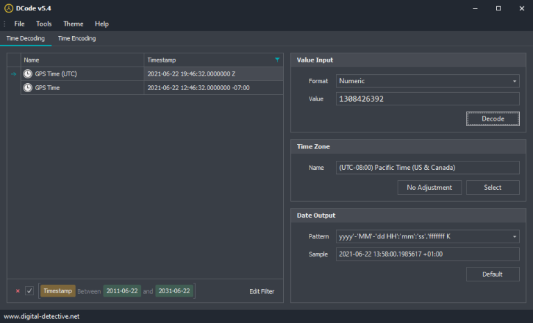 DCode™ – Timestamp Decoder - Digital Detective
